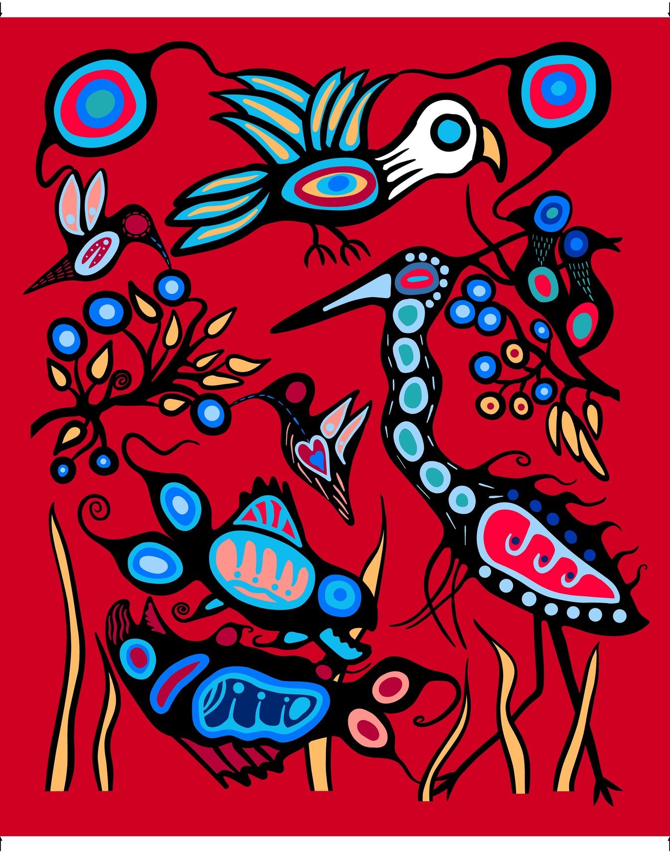 Grand River Harmony | Indigenous Birds Fabrics | Cody James Houle Fabrics – First Trend Fabrics