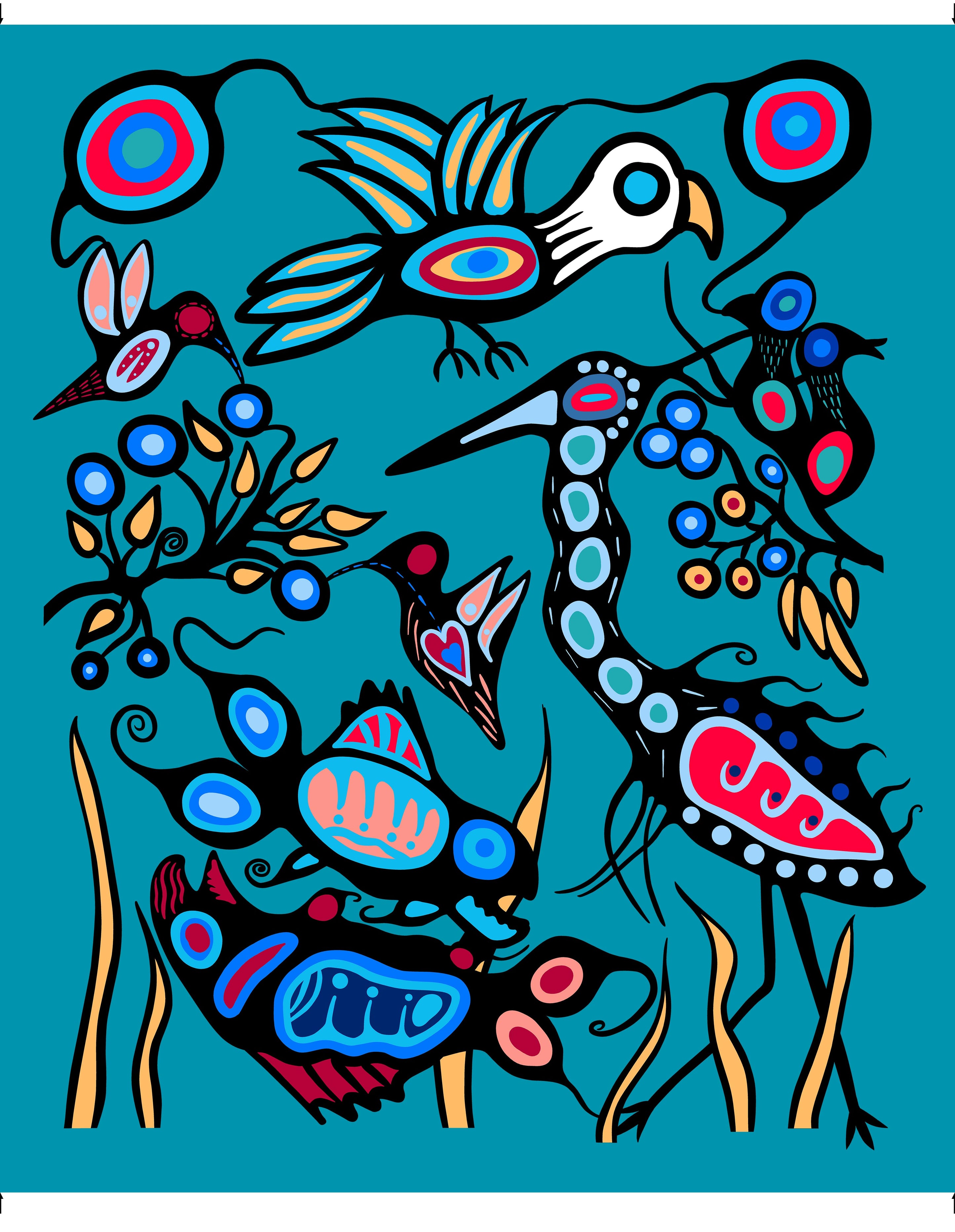 Grand River Harmony | Indigenous Birds Fabrics | Cody James Houle Fabrics – First Trend Fabrics